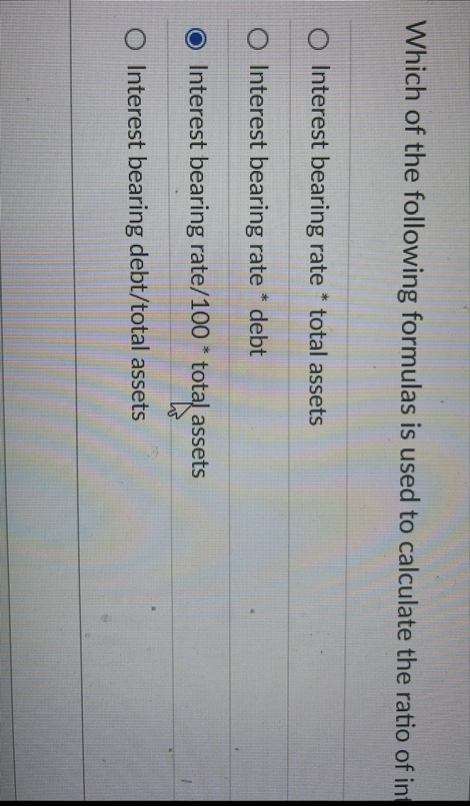 Solved Which of the following formulas is used to calculate | Chegg.com