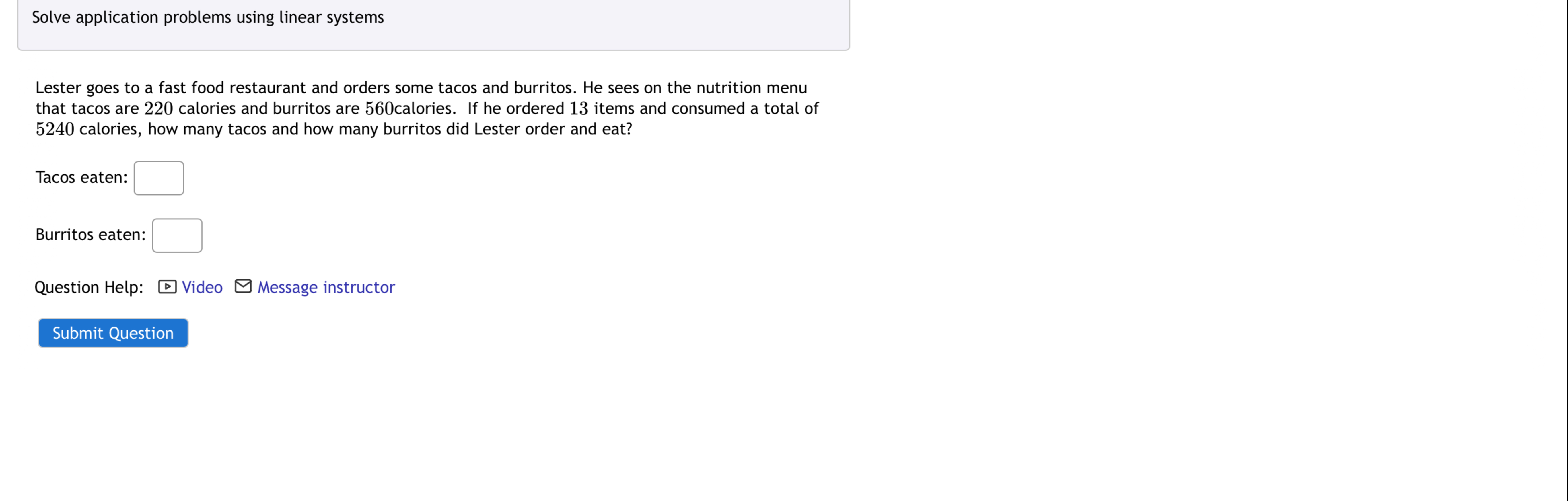 Solved Solve application problems using linear systemsLester | Chegg.com