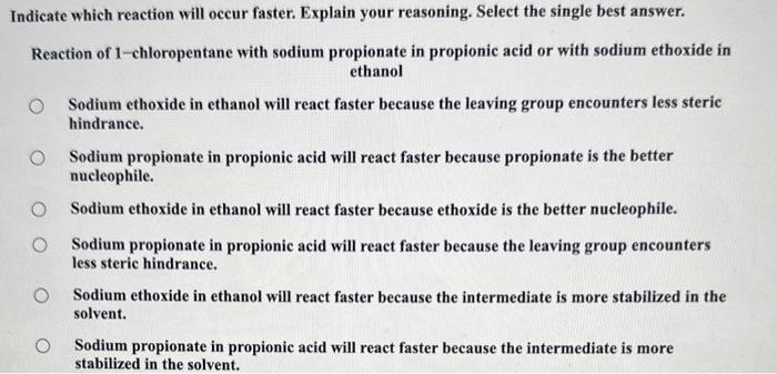 Solved idicate which reaction will occur faster. Explain | Chegg.com
