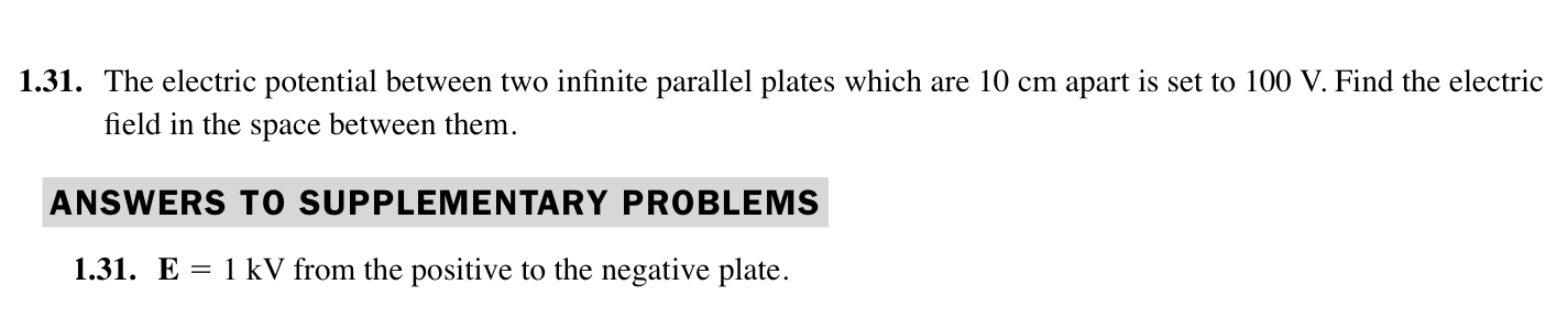 Solved 1.31. ﻿The electric potential between two infinite | Chegg.com