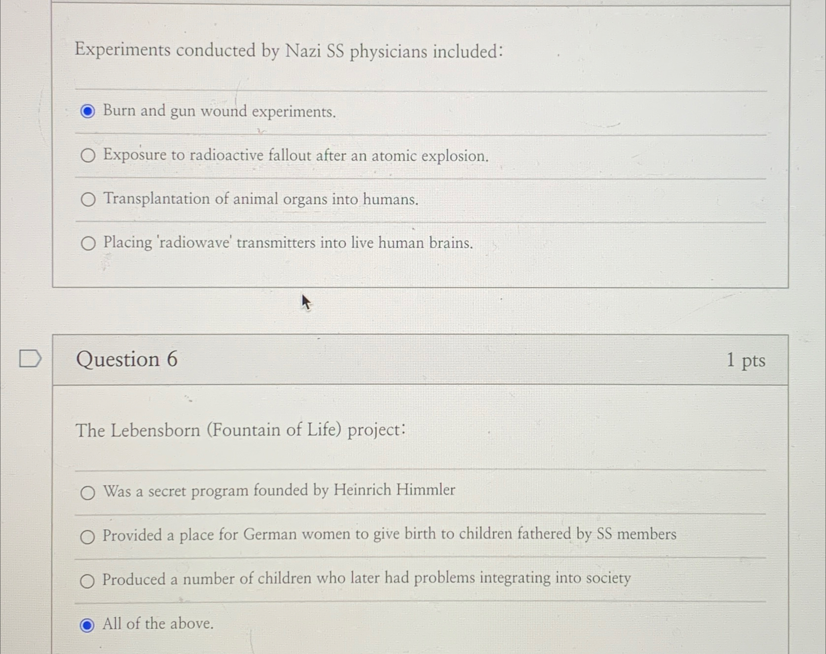 Solved Experiments conducted by Nazi SS physicians | Chegg.com