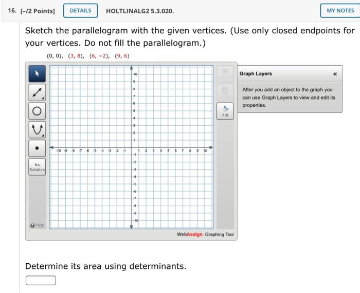 Solved 16. (-/2 points) DETAILS HOLTLINALG2 5.3.020. MY | Chegg.com Solved 16. (-/2 points) DETAILS HOLTLINALG2 5.3.020. MY | Chegg.com