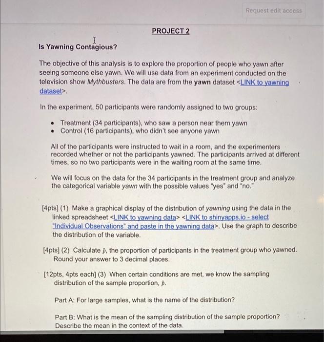 Solved Is Yawning Contagious? The objective of this analysis | Chegg.com