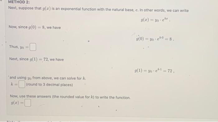 Solved We wish to find an exponential function g(x) that | Chegg.com