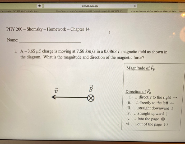 Solved mytb.gosu.edu Worksheets - PHY 200 30 - Physics for | Chegg.com