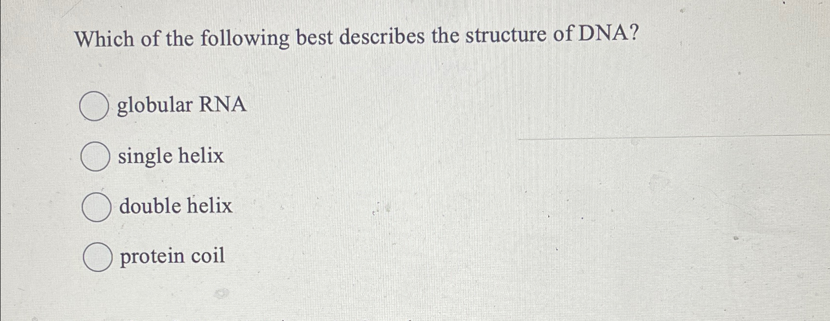 Solved Which of the following best describes the structure | Chegg.com