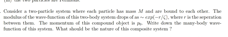 Solved Consider a two-particle system where each particle | Chegg.com