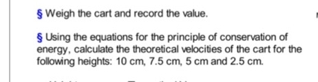Solved $ Weigh the cart and record the value. $ Using the | Chegg.com