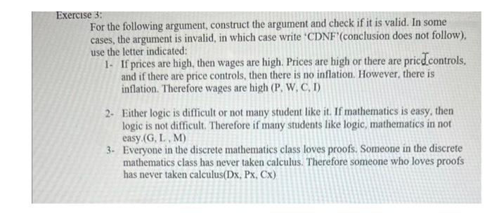 Solved For the following argument, construct the argument | Chegg.com