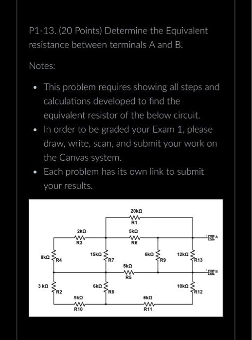 Solved P1-13. (20 Points) Determine the Equivalent | Chegg.com