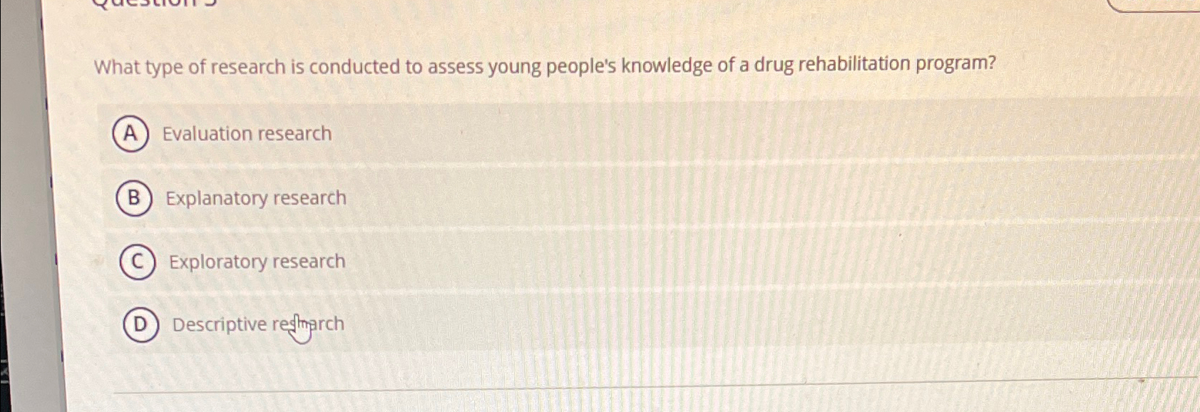 Solved What type of research is conducted to assess young | Chegg.com