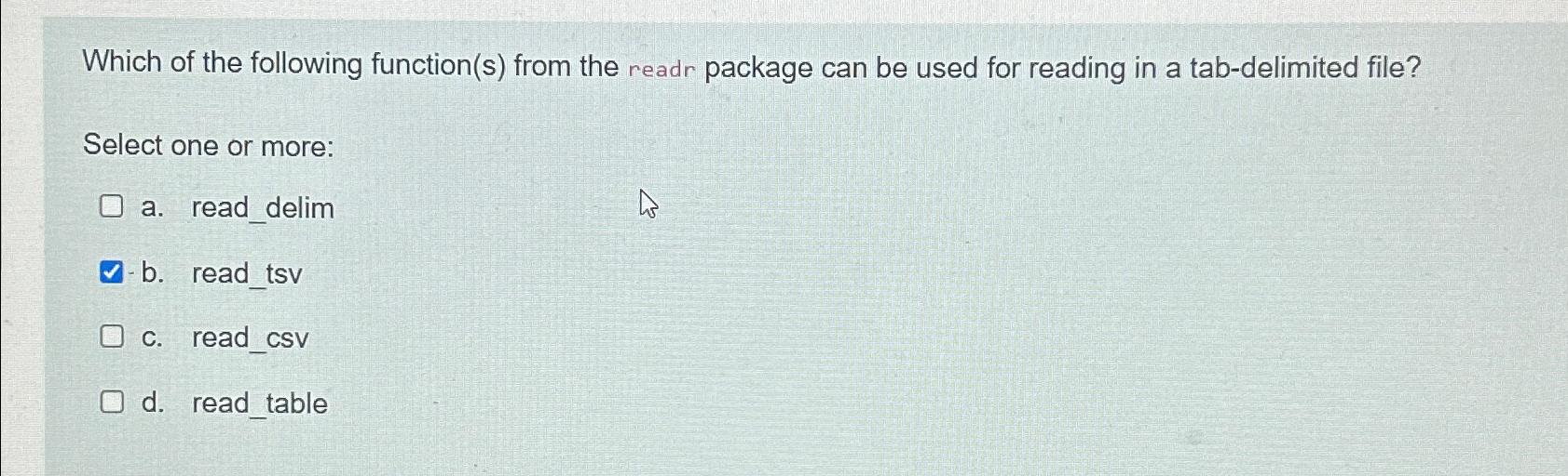 Solved Which of the following function(s) ﻿from the readr | Chegg.com