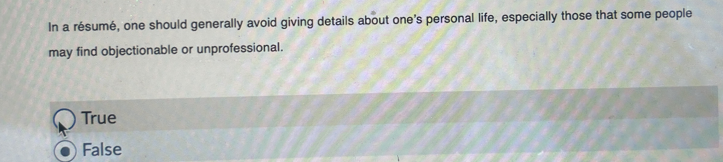 Solved In a résumé, ﻿one should generally avoid giving | Chegg.com