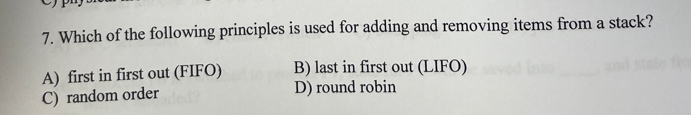 Solved Which of the following principles is used for adding | Chegg.com