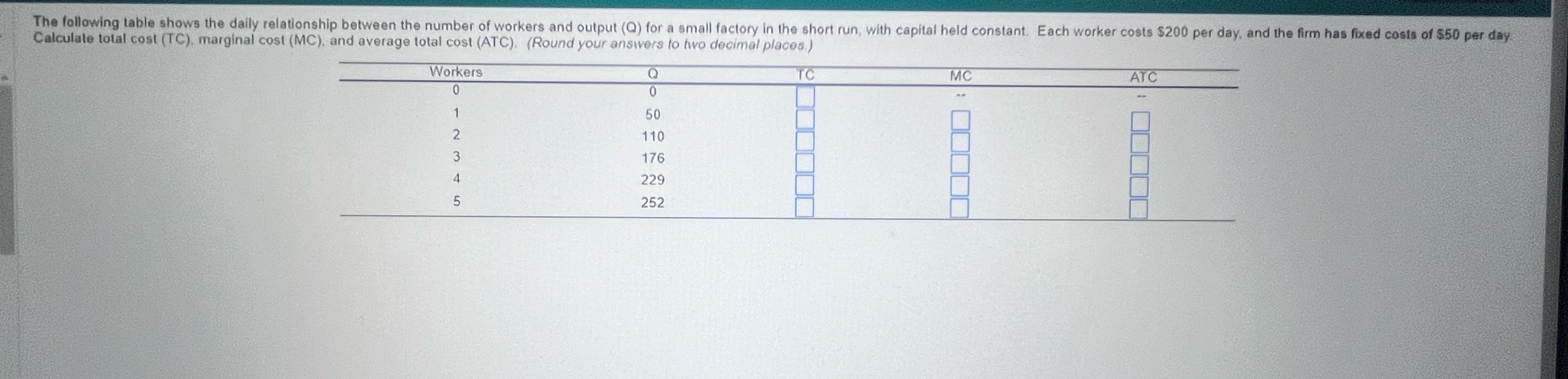 Solved Calculate total cost (TC), ﻿marginal cost (MC), ﻿and | Chegg.com