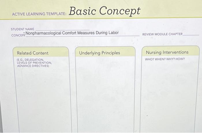 Solved Basic Concept ACTIVE LEARNING TEMPLATE: STUDENT NAME | Chegg.com