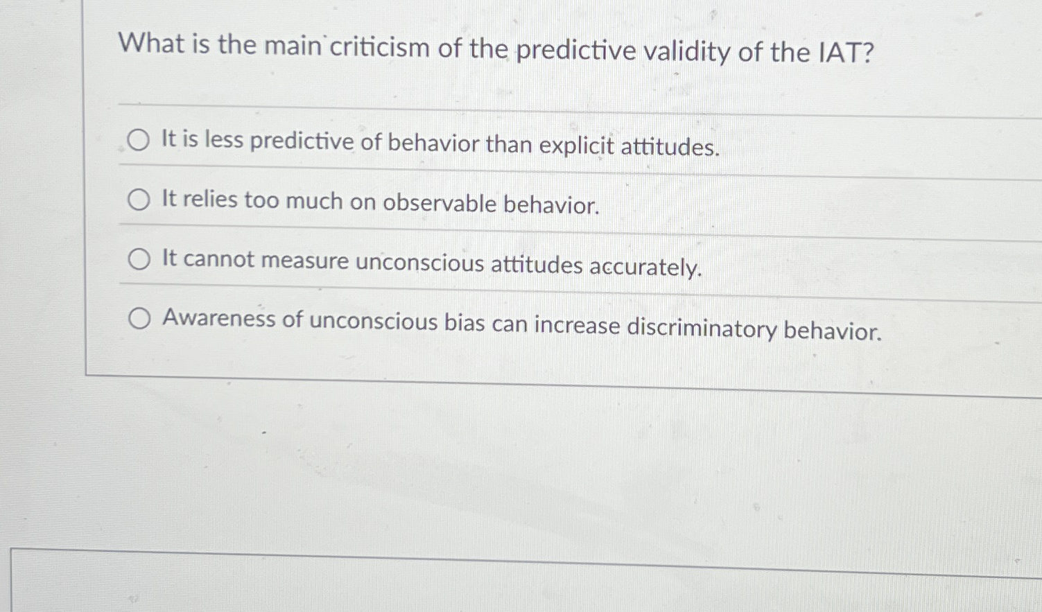 What is the main criticism of the predictive validity | Chegg.com