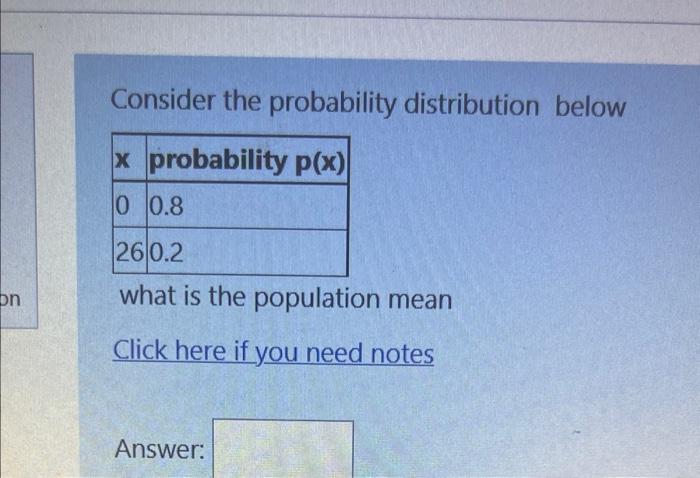 Solved Consider the probability distribution below what is | Chegg.com