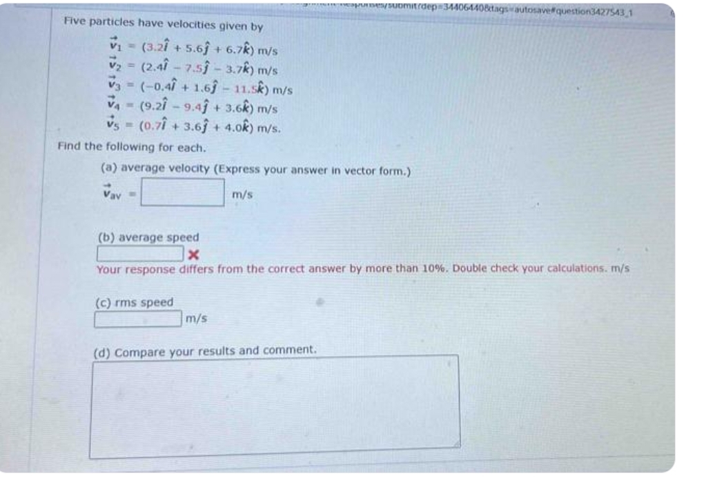 Solved Five particles have velocities given | Chegg.com