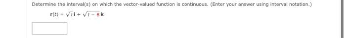 Solved Determine the interval(s) on which the vector-valued | Chegg.com