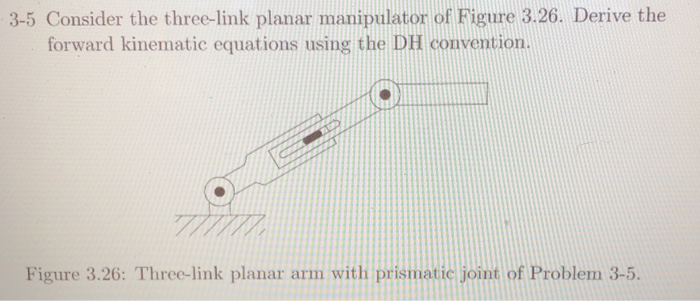 Solved 3-5 Consider the three-link planar manipulator of | Chegg.com
