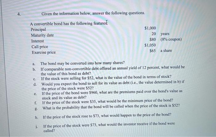 Solved Given the information below, answer the following | Chegg.com