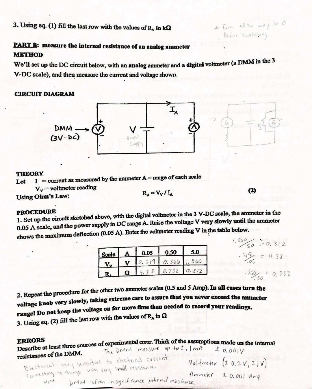 Solved MDCC-KENDALL PHY2049L / 2054L INTERNAL RESISTANCE OF | Chegg.com