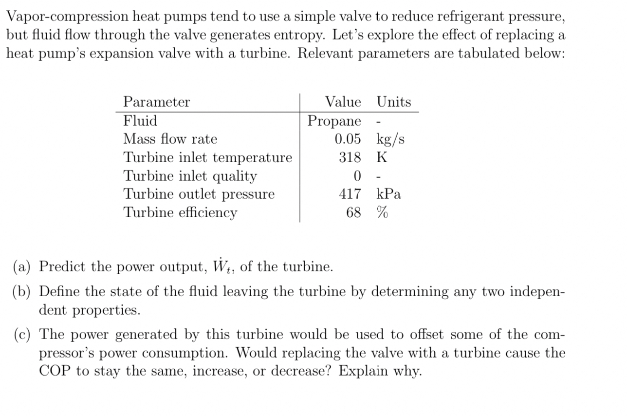 Solved Vapor-compression heat pumps tend to use a simple | Chegg.com