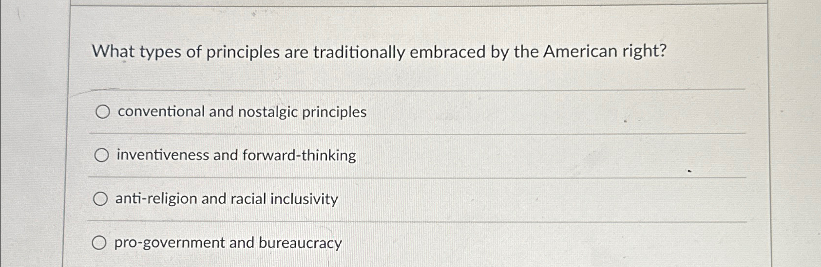 Solved What types of principles are traditionally embraced | Chegg.com