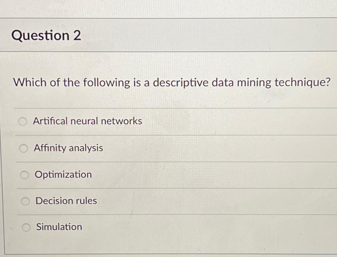 Solved Question 2Which of the following is a descriptive | Chegg.com