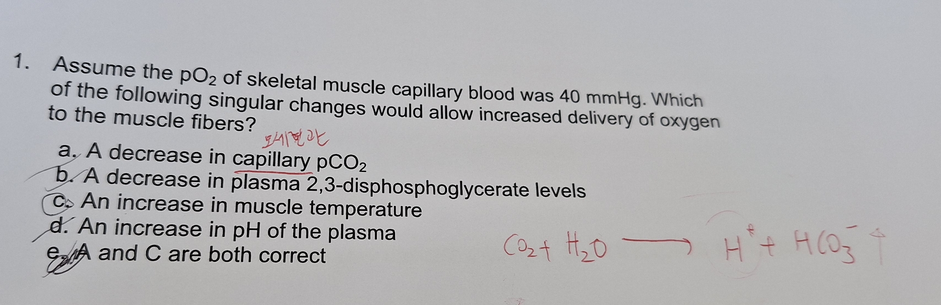 Solved Assume the pO2 ﻿of skeletal muscle capillary blood | Chegg.com