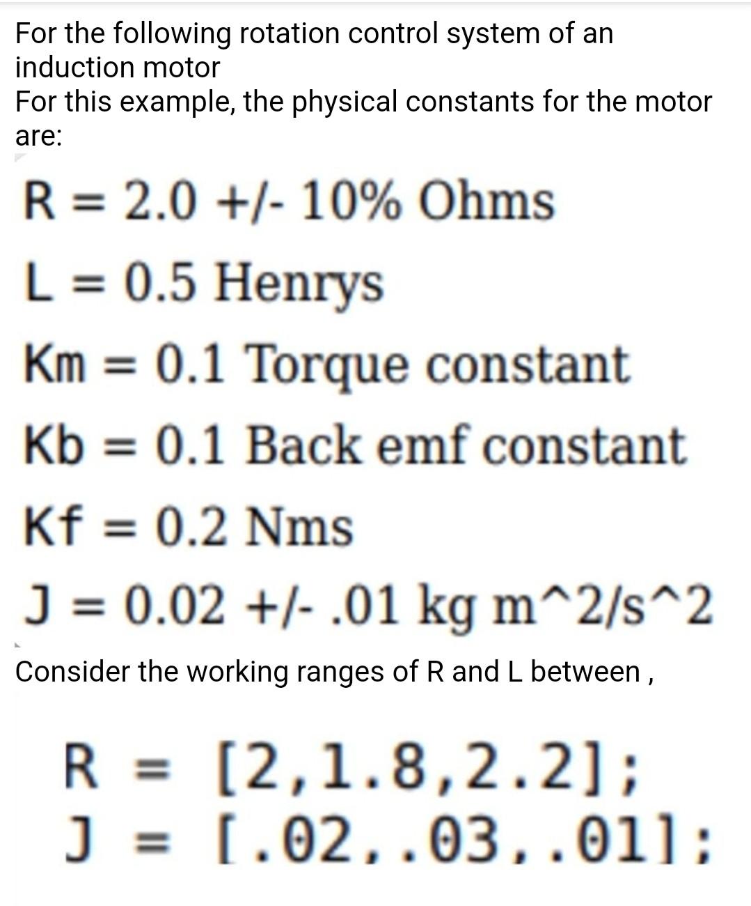 For the following rotation control system of an | Chegg.com