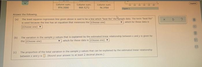 Solved داوو) Bivate data obtained for the paired variables | Chegg.com ...