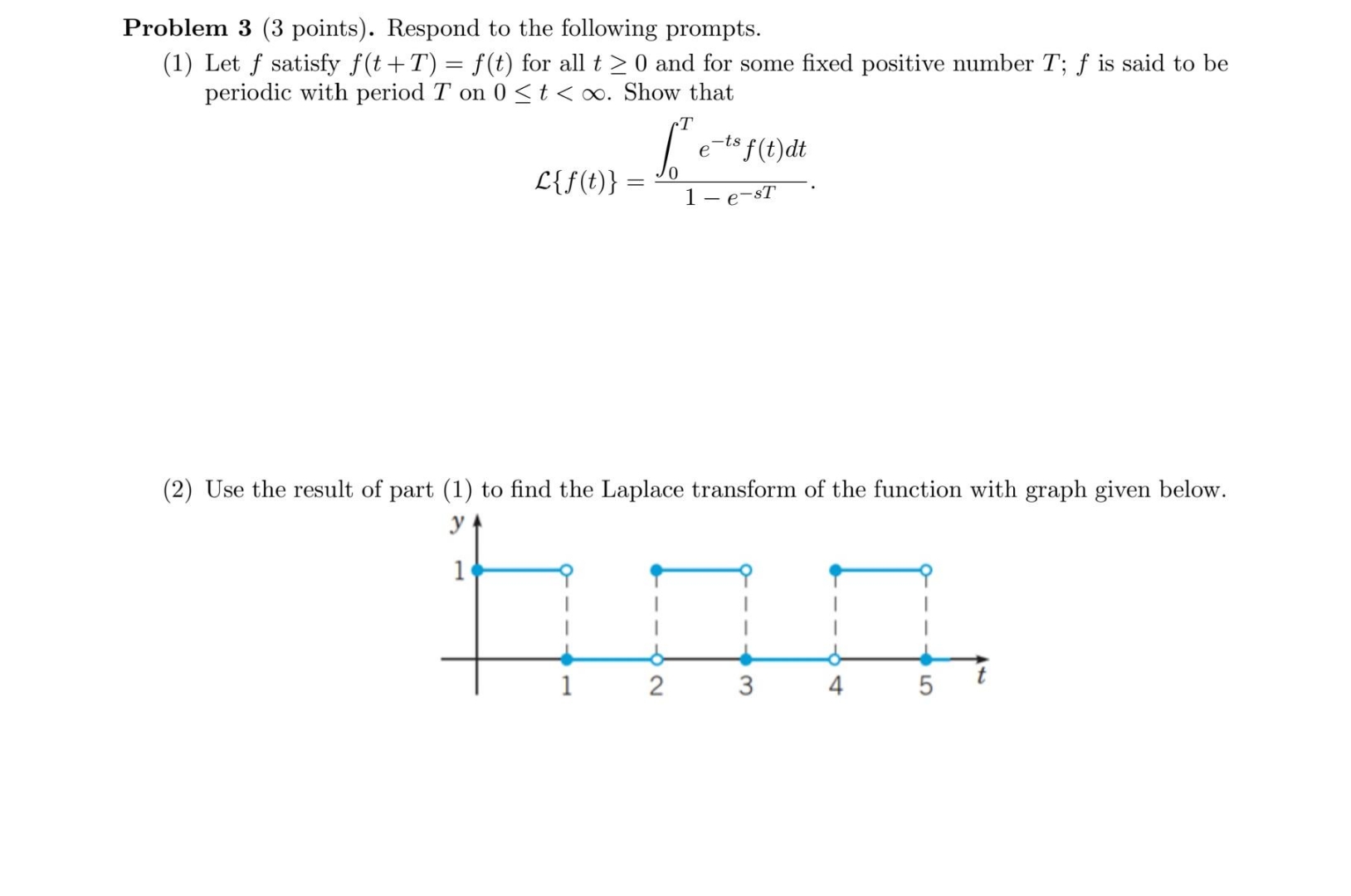 Problem 3 (3 ﻿points). ﻿Respond to the following | Chegg.com