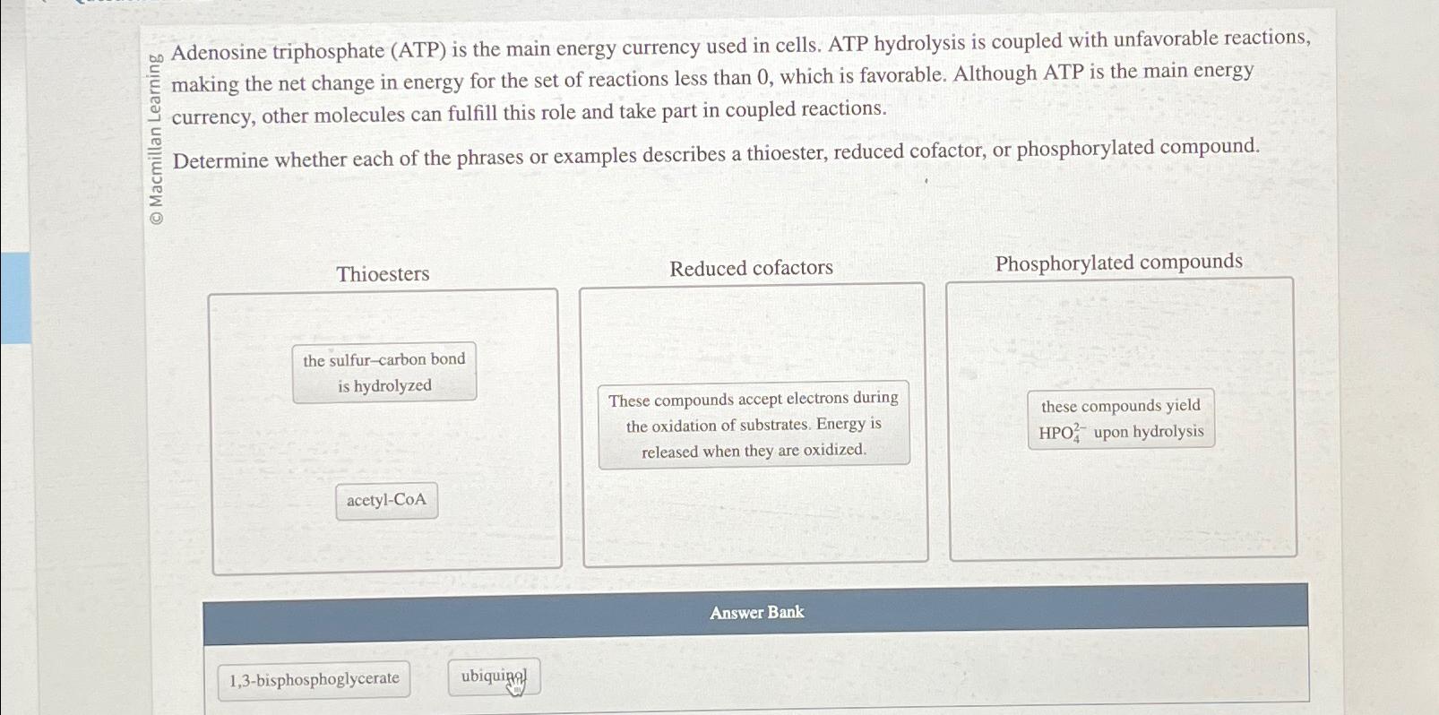 Solved Adenosine triphosphate (ATP) ﻿is the main energy | Chegg.com