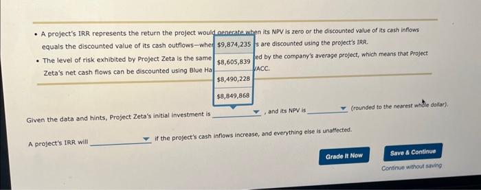 Solved 3. Understanding the IRR and NPV The net present | Chegg.com