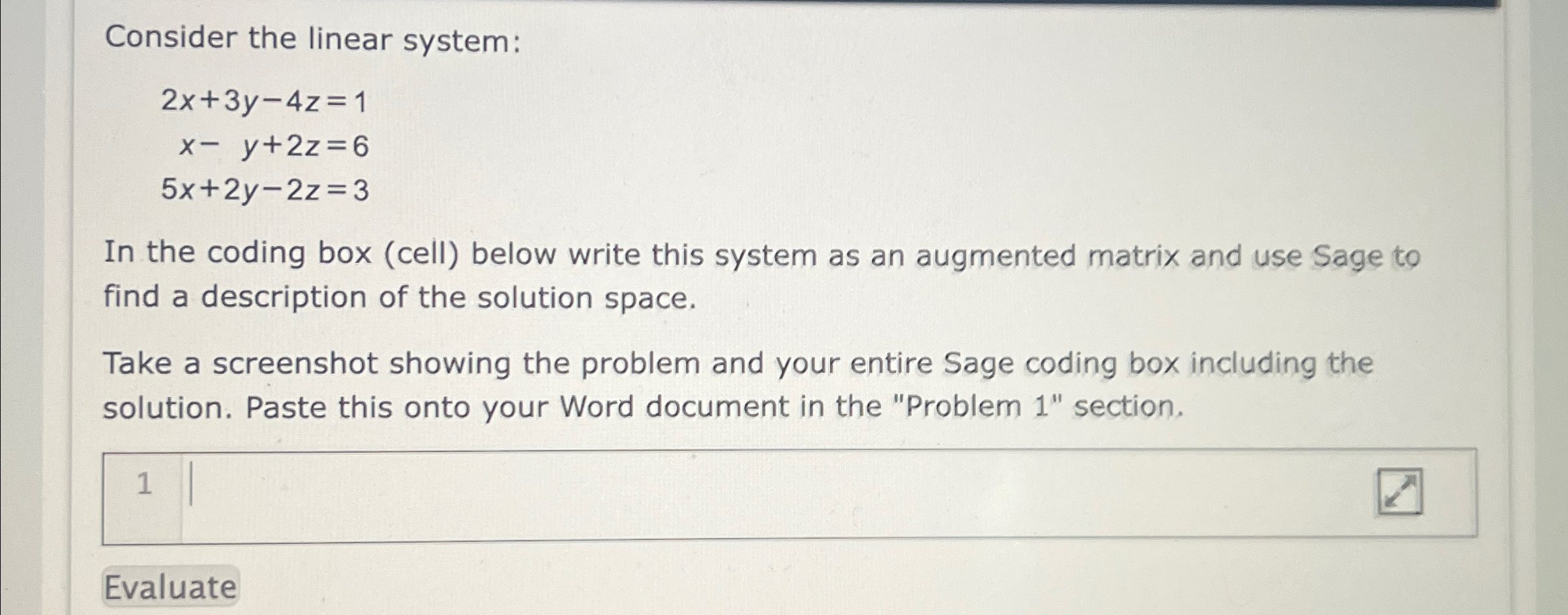 Solved Consider the linear | Chegg.com
