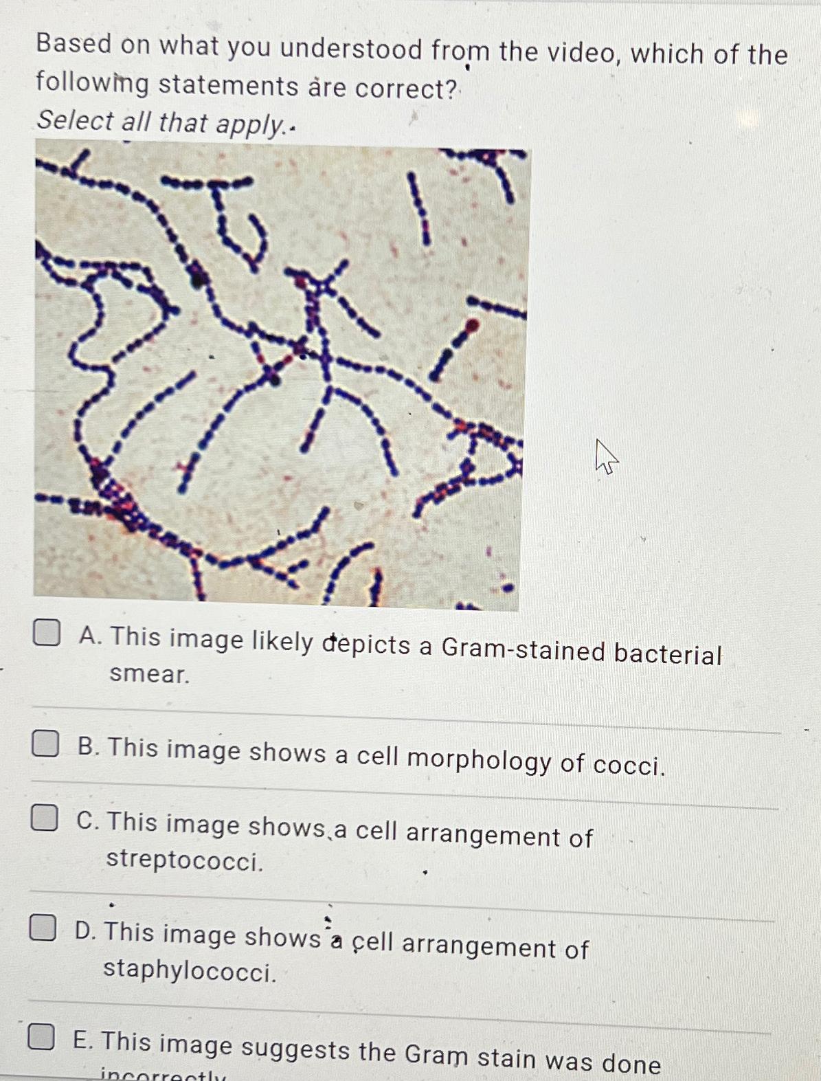 Solved Based on what you understood from the video, which of | Chegg.com