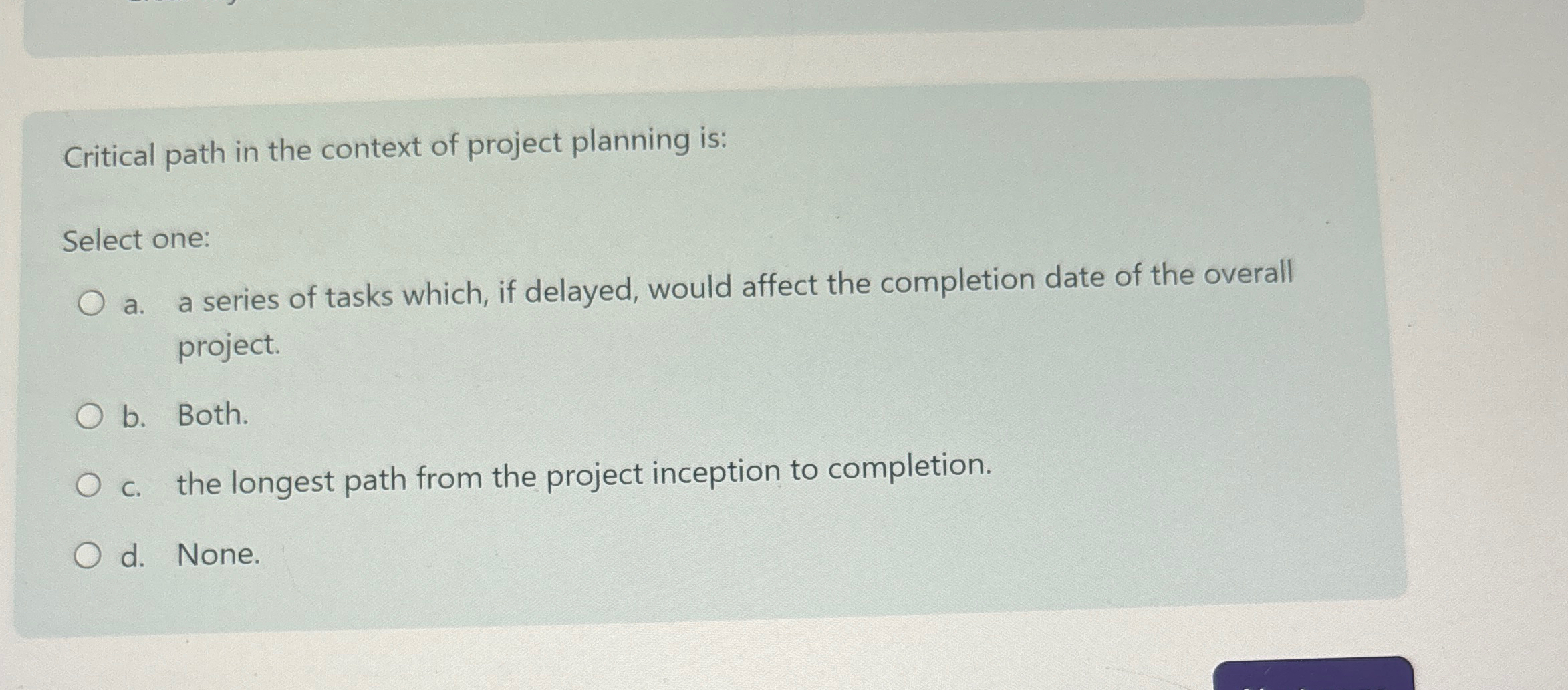 Solved Critical path in the context of project planning | Chegg.com