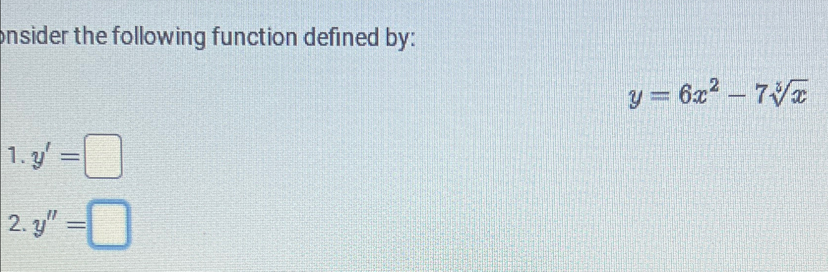 Solved nsider the following function defined | Chegg.com