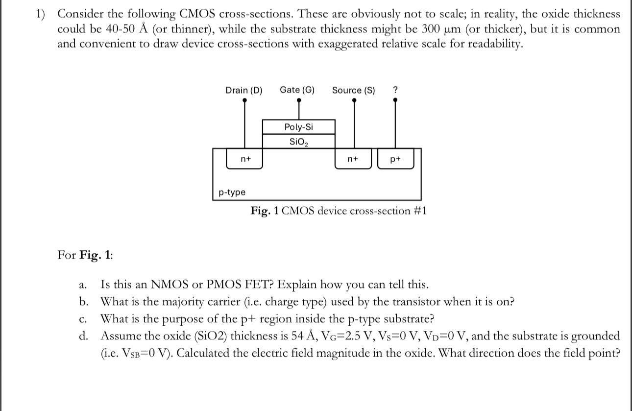 Solved Consider the following CMOS cross-sections. These are | Chegg.com