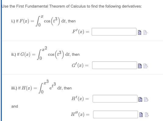 Solved Use the First Fundamental Theorem of Calculus to find | Chegg.com