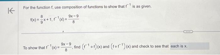 Solved For the function f, use composition of functions to | Chegg.com