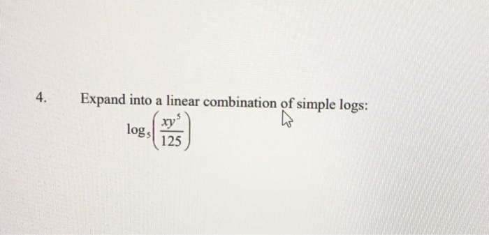 Solved · Expand into a linear combination of simple logs: | Chegg.com