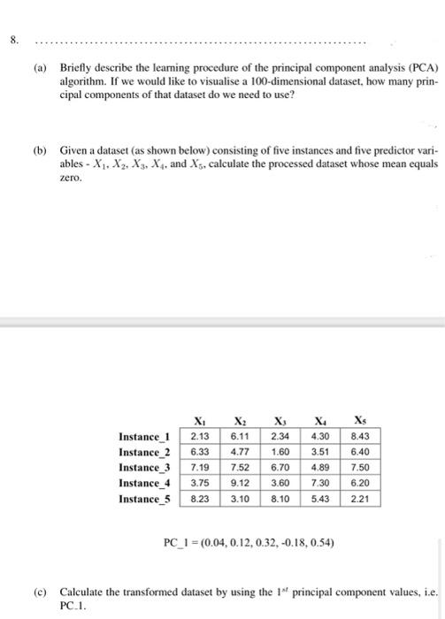 Solved (a) Briefly describe the learning procedure of the | Chegg.com