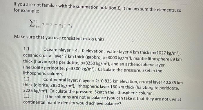 Solved 40 Recall That For Isostatic Balance Two Columns Of