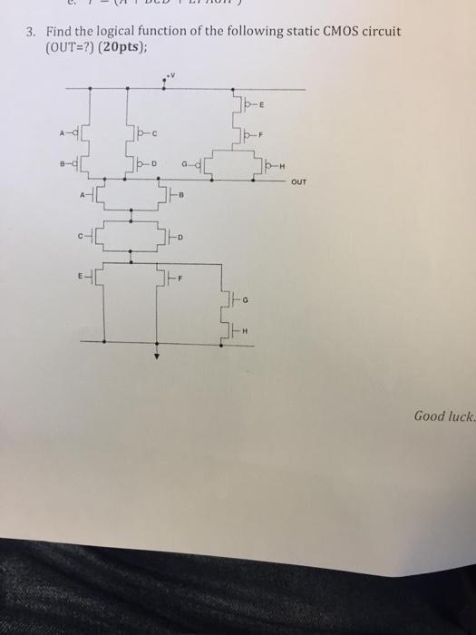 Solved 3. Find the logical function of the following static | Chegg.com