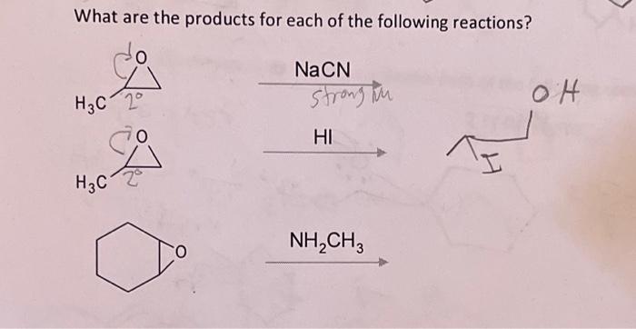 Solved What are the products for each of the following | Chegg.com