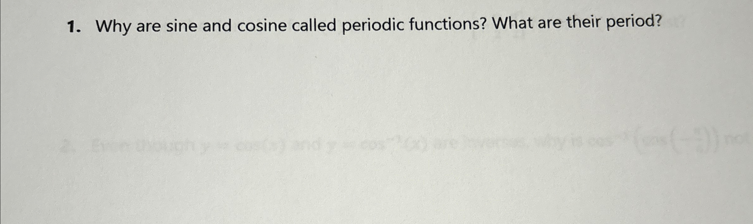 Solved Why are sine and cosine called periodic functions? | Chegg.com
