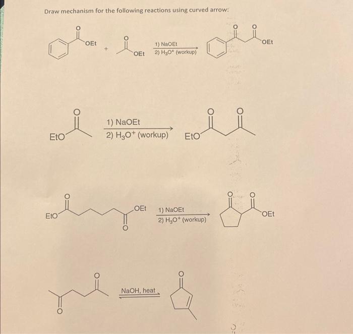 Solved Draw mechanism for the following reactions using | Chegg.com